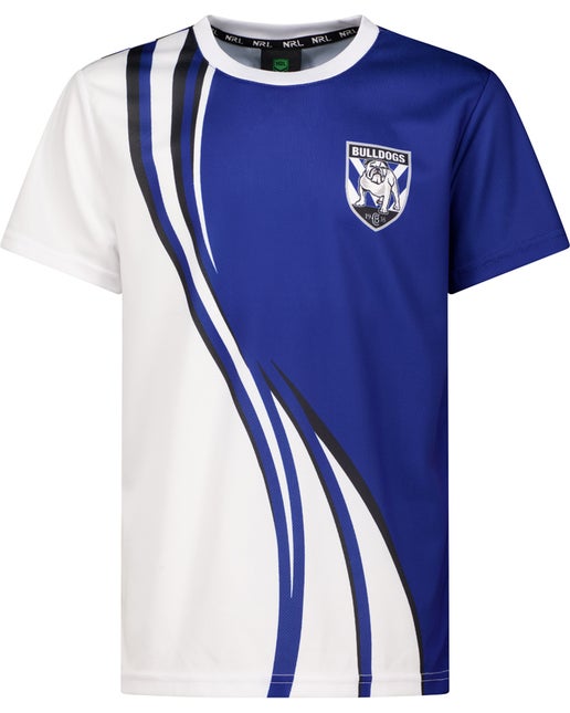 Bulldogs NRL Adult Training Tee in Blue/white | Postie