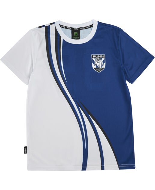 Bulldogs NRL Kids' Training Tee in Blue/white | Postie