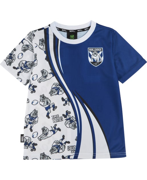 Bulldogs NRL Little Kids' Training Tee in Blue/white | Postie
