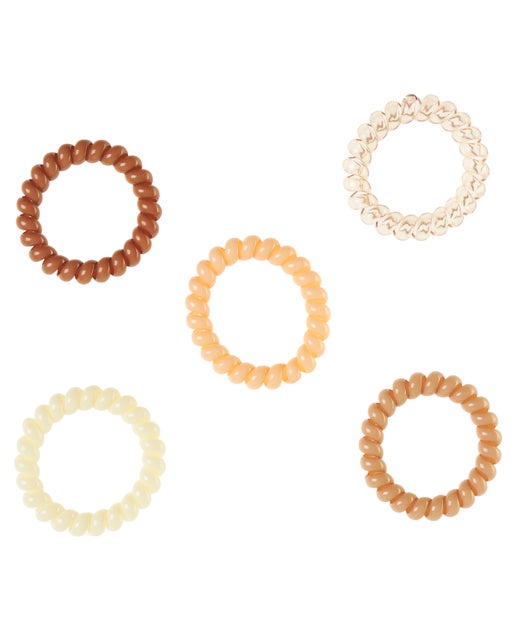 Coil Hair Tie 6 Pack in Brown Mix | Postie