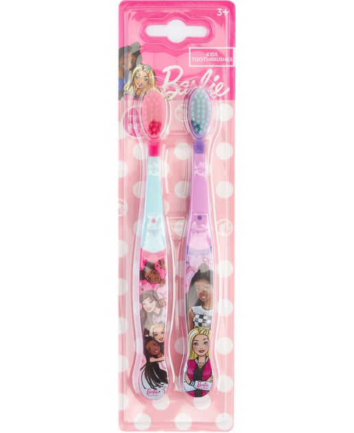 Kids 2 PK Licensed Character Toothbrushes in Barbie | Postie