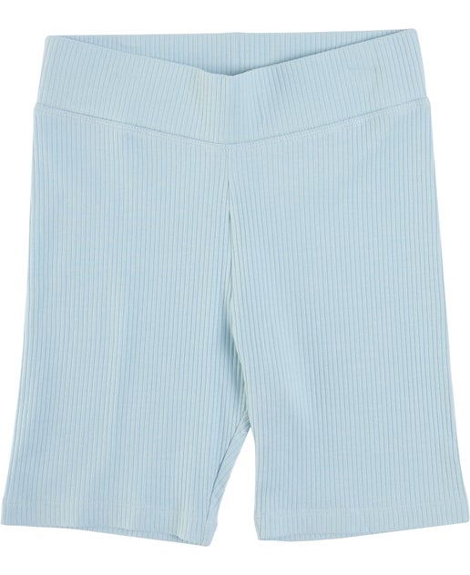 Kids' Plain Rib Bike Short in Sky Blue | Postie