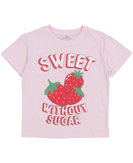 Kids' Short Sleeve Printed Tee in Pink Sweet | Postie