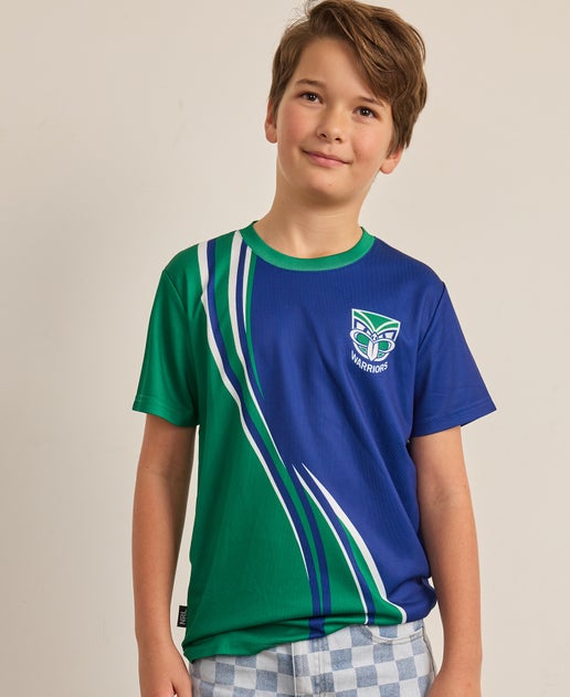 Warriors NRL Kids' Training Tee in Blue | Postie