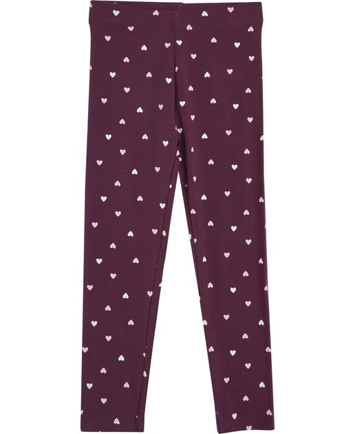 Little Kids' Print Legging in Berry Hearts | Postie