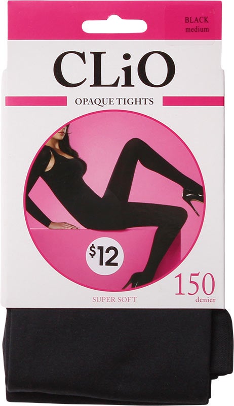 Women's Clio 150D Plain Opaque Tights in Black | Postie