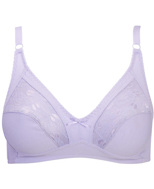Women's Cotton Wirefree Bra in Lavender | Postie