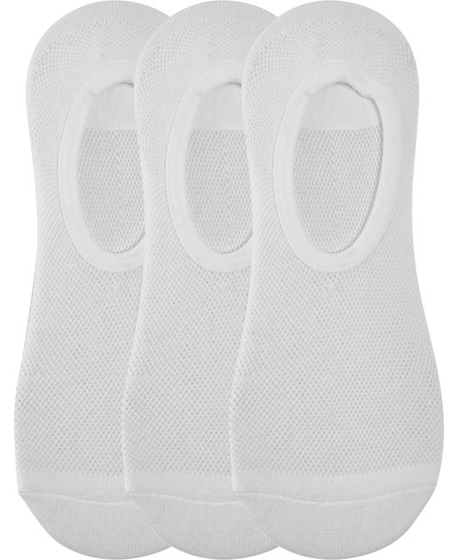 Women's Mesh 3 Pack Footlet Socks in White/white/white | Postie